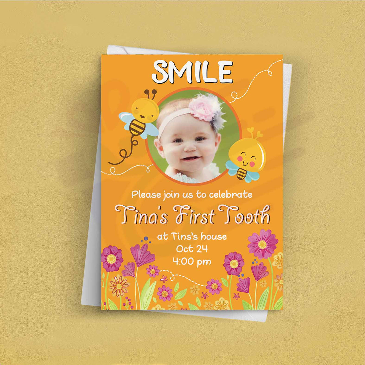 First tooth girl invitation card 02 – 5ouza3balat