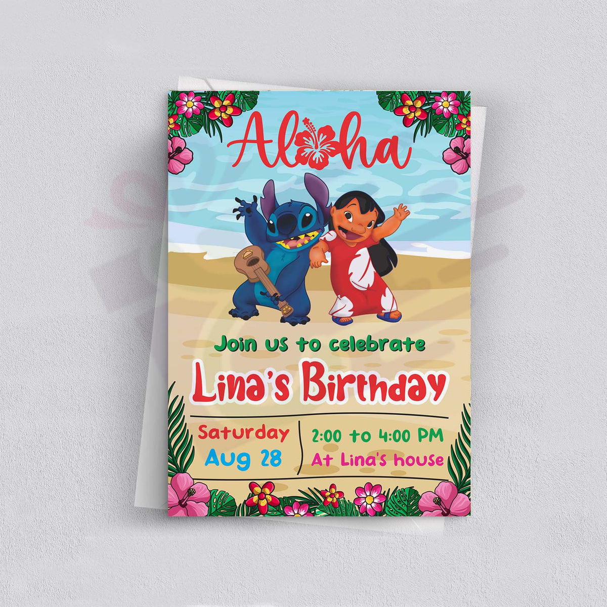 Lilo and stitch invitation card – 5ouza3balat