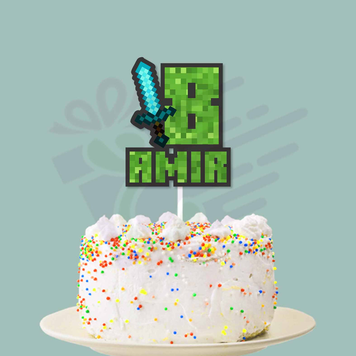 Minecraft cake topper – 5ouza3balat