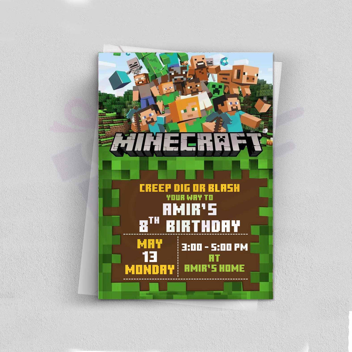 Minecraft invitation card – 5ouza3balat