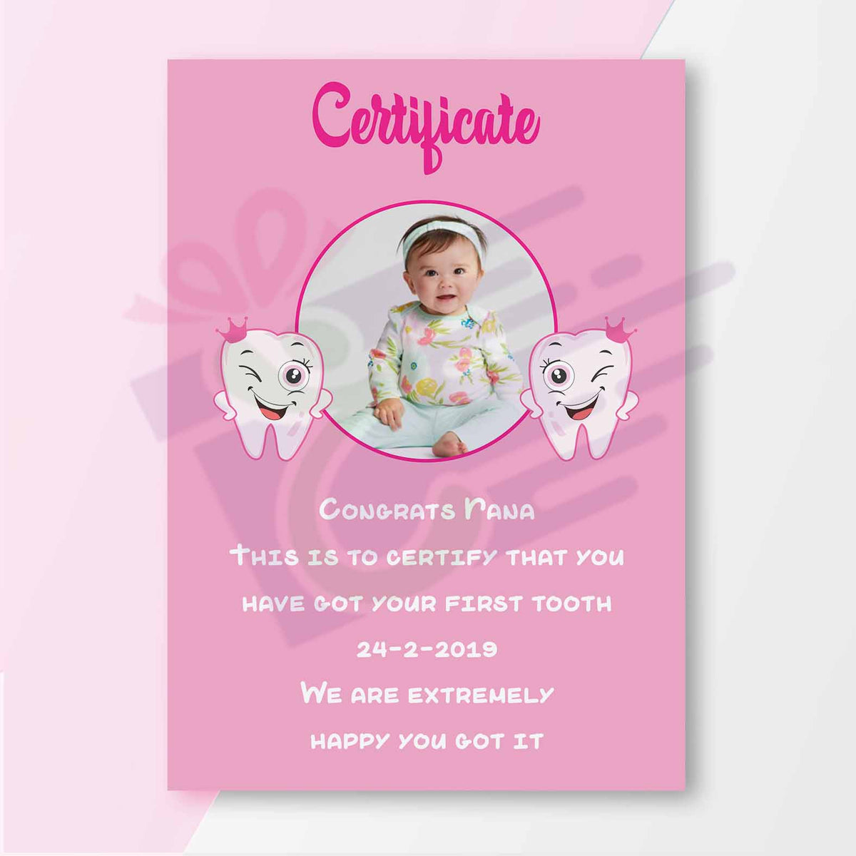 First tooth girl certificate 03 – 5ouza3balat