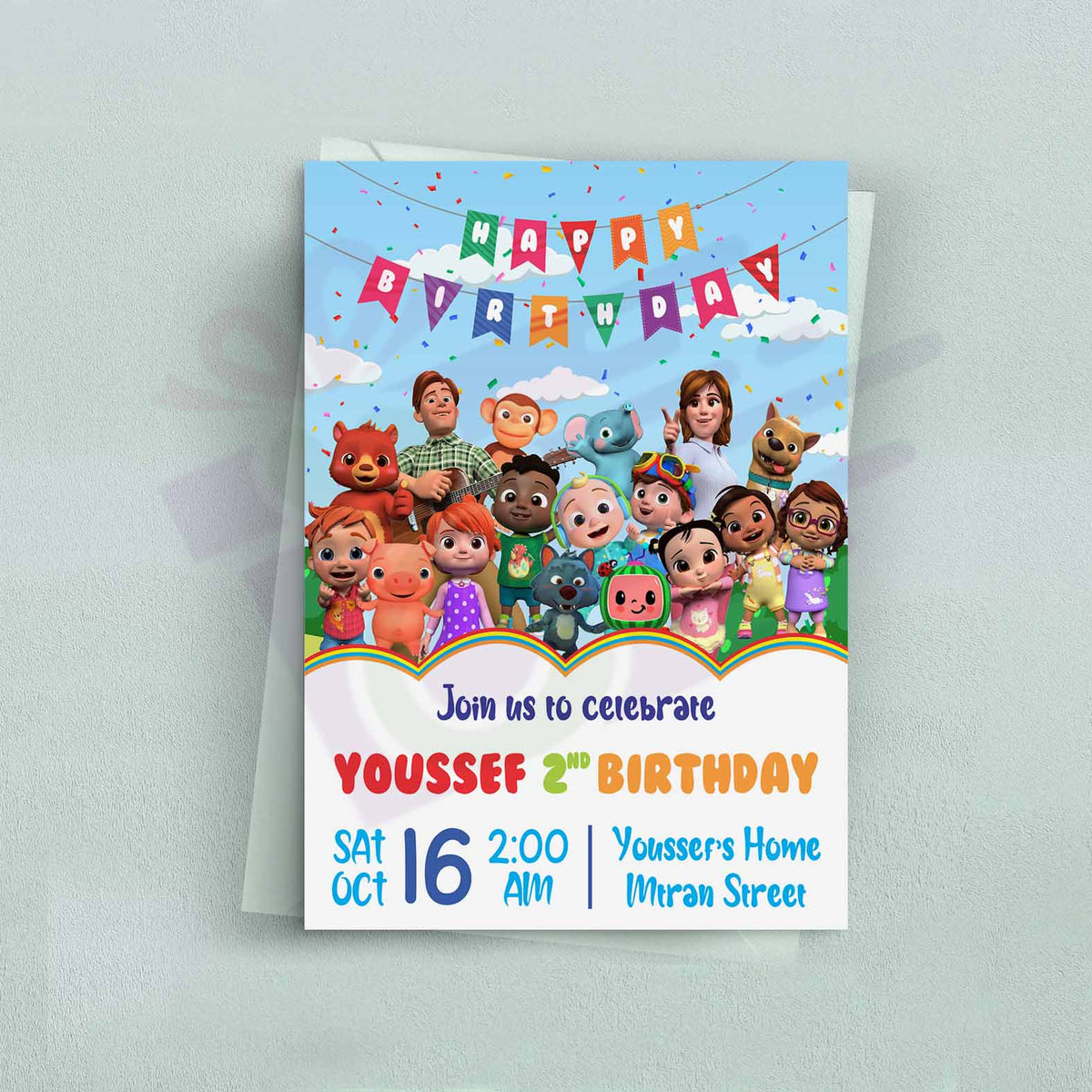 Cocomelon invitation card – 5ouza3balat