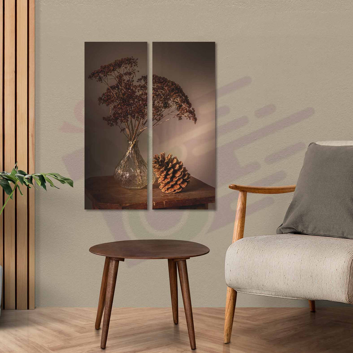 Oak glass vase tableau – 5ouza3balat