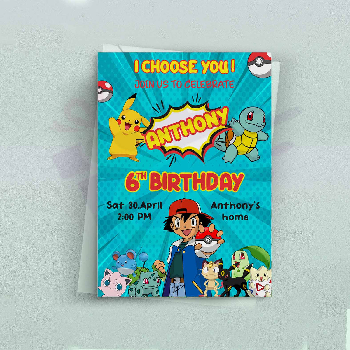 Pokemon invitation card – 5ouza3balat