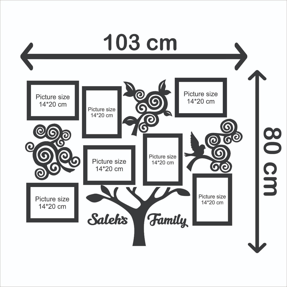 Tree trunk family tree wall frame – 5ouza3balat